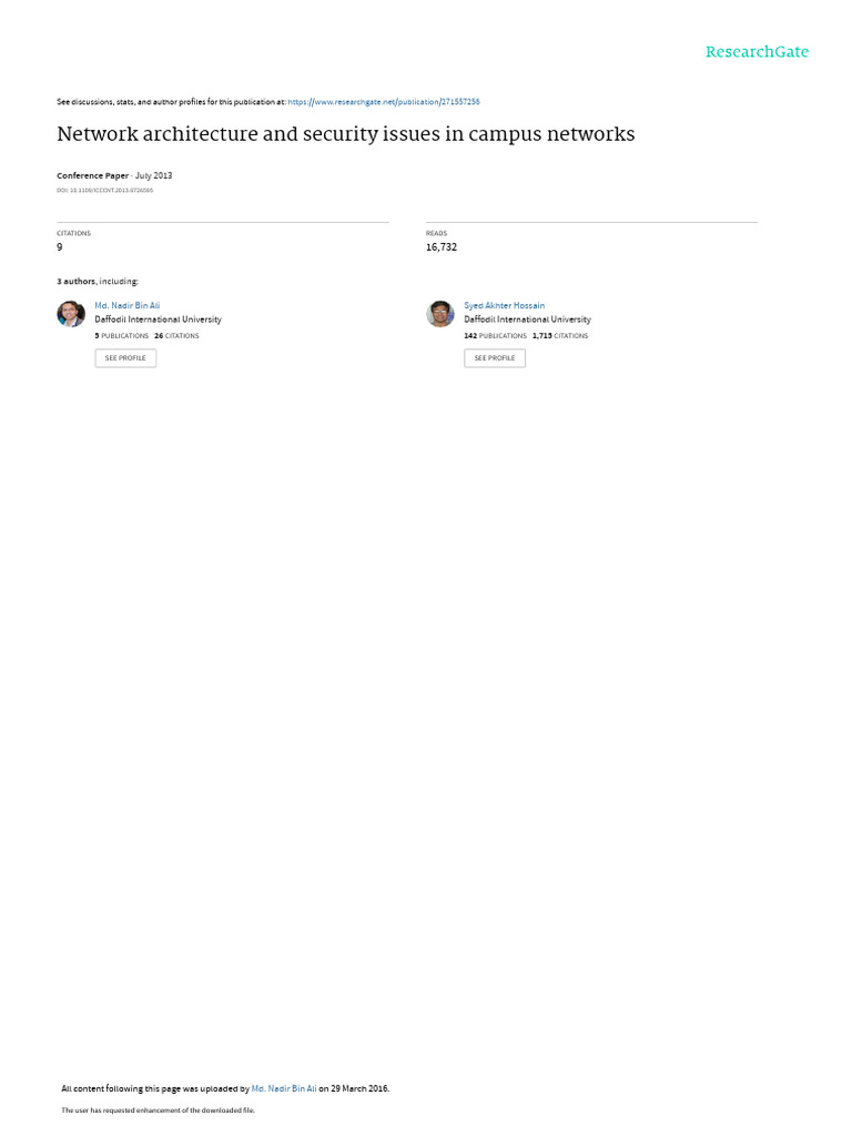 Network Architectureand Security Issuesin Campus Networks | PDF ...