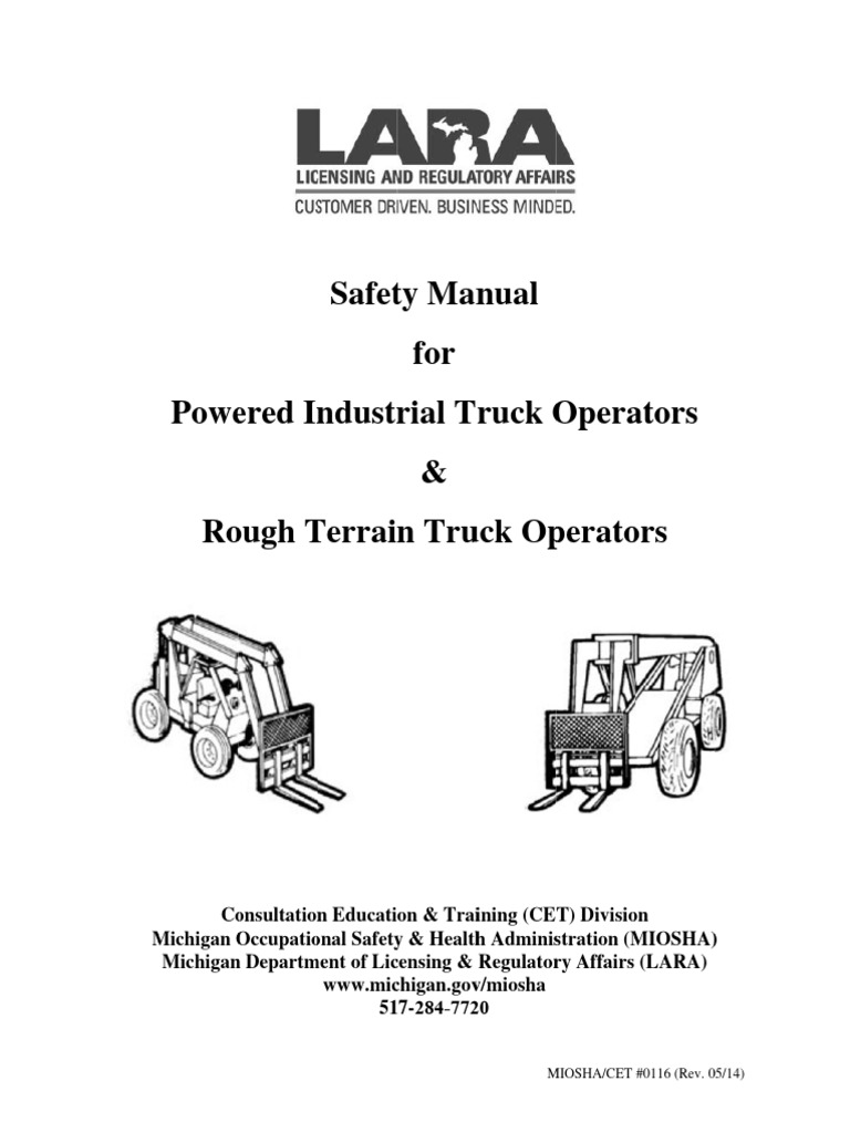 Safety Manual for Powered Industrial Truck Operators | PDF | Forklift ...