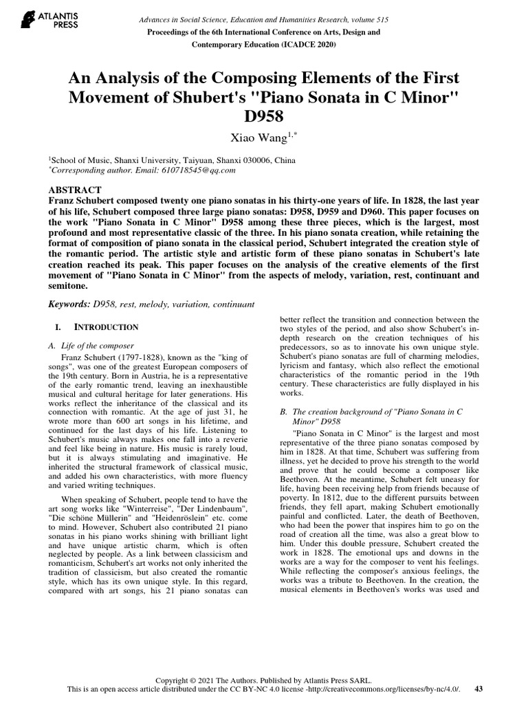 An Analysis of The Composing Elements of The First | PDF | Variation (Music) | Classical Period ...