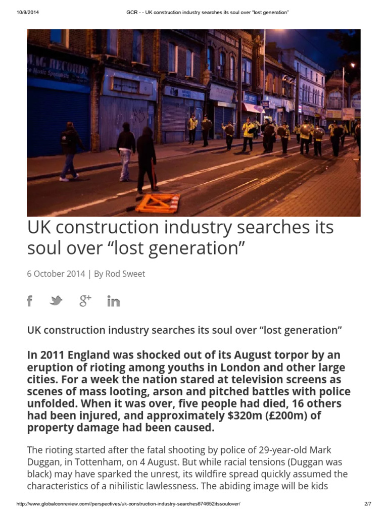 GCR - UK Construction Industry Searches Its Soul Over "Lost Generation" | PDF | Apprenticeship ...