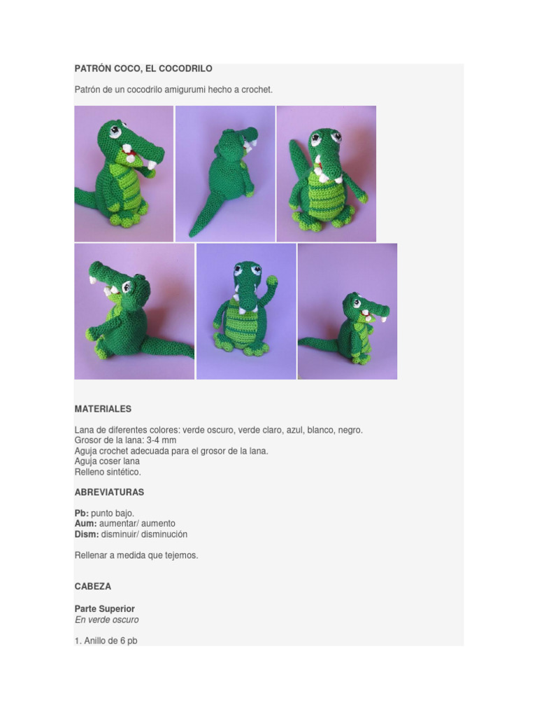 Patrón Coco | PDF | Amigurumi