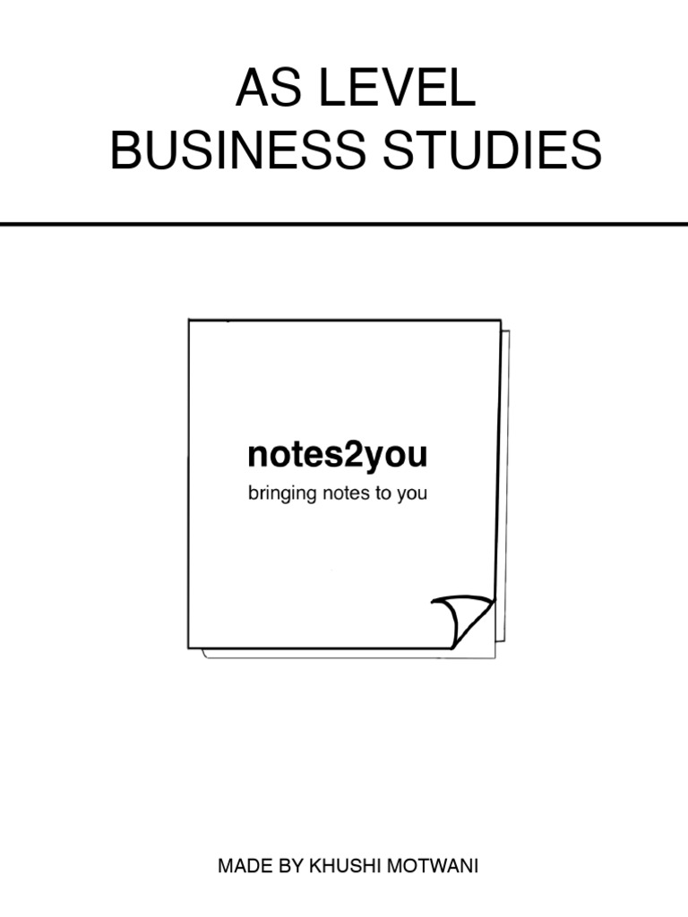 Business Study Notes | PDF | Profit (Economics) | Employment