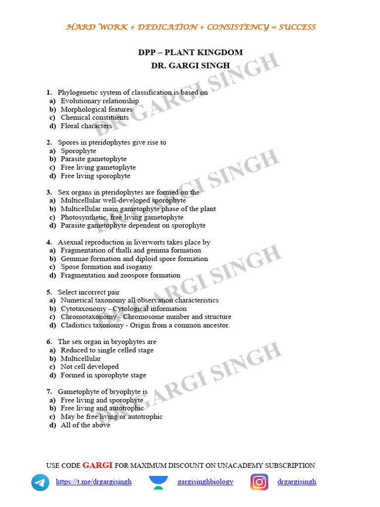 Plant Kingdom Dpp Pdf Plants Plant Reproduction