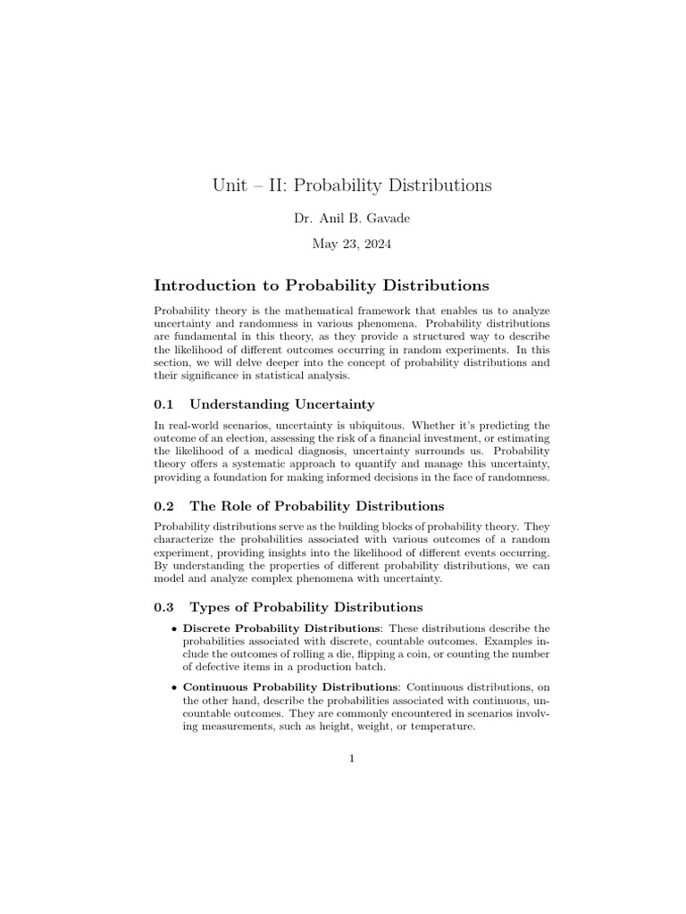 ML Unit2-1 | PDF | Probability Density Function | Probability Distribution