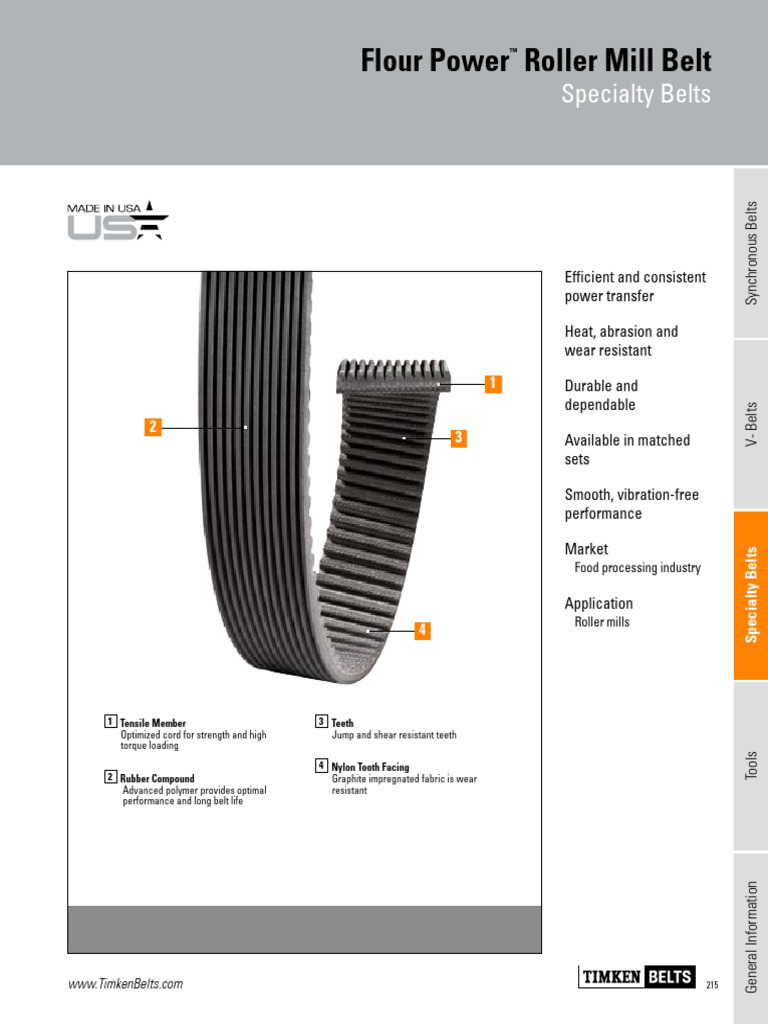 TimkenBelts Flour Power Roller Mill Belt | PDF | Belt (Mechanical ...