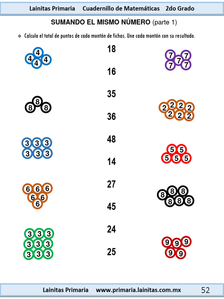 Sumando Mismo Numero | PDF