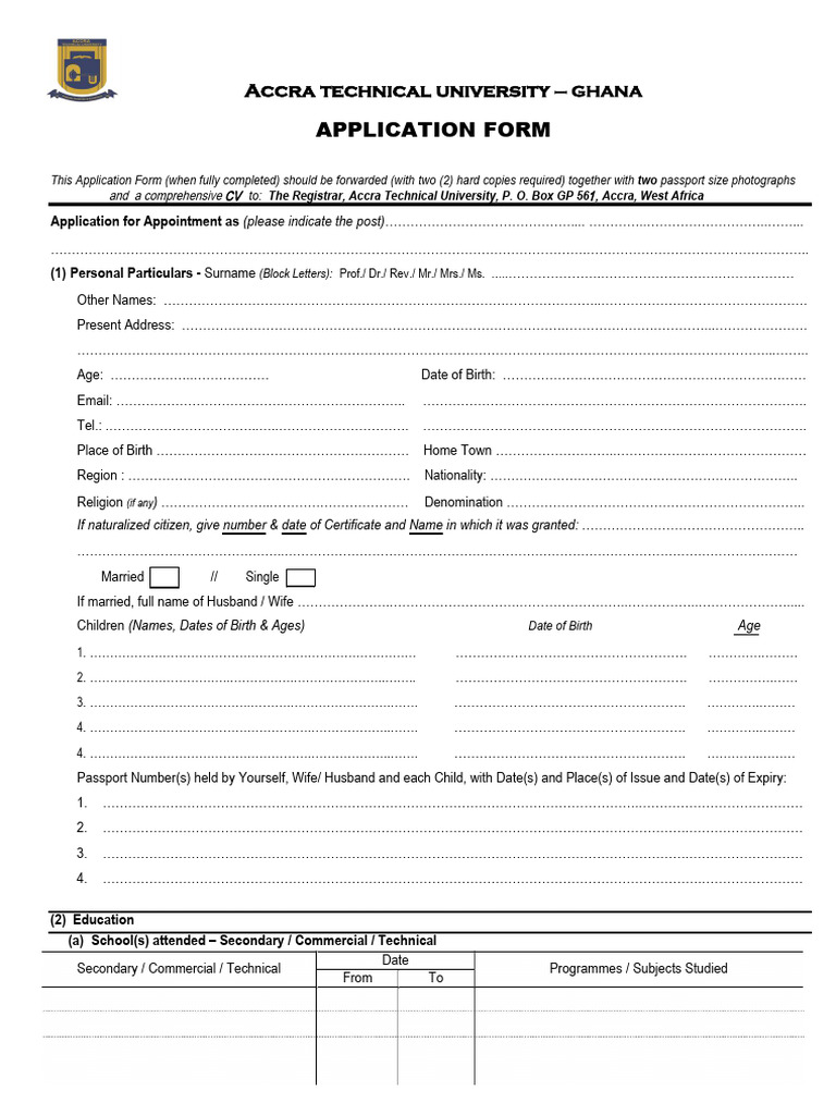 ATU Staff Application Form | PDF | Justice | Crime & Violence