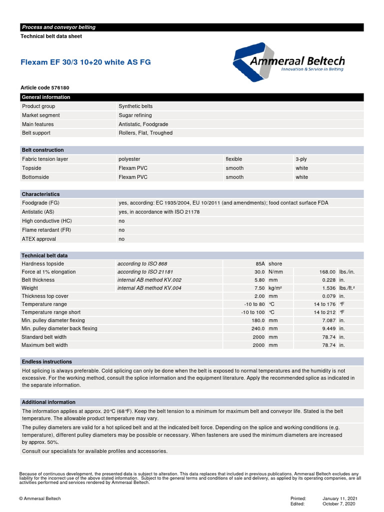 Flexam 576180 (Sugar Belt 6mm) | PDF | Belt (Mechanical) | Materials