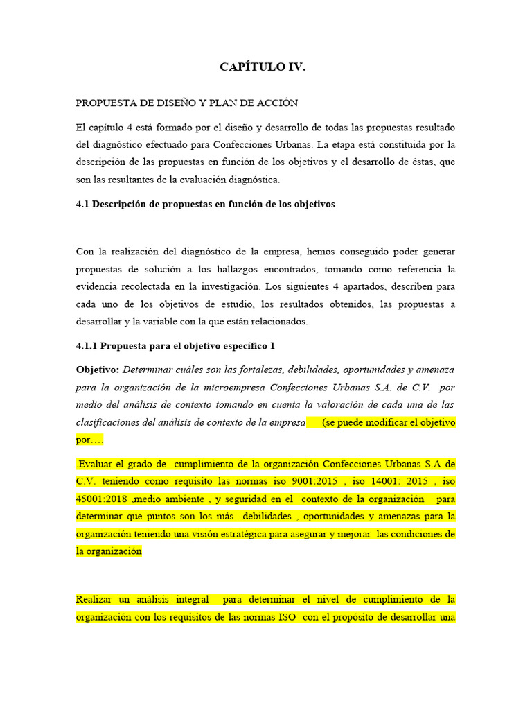 CAPÍTULO IV Objetivo 1.propuesta 1 | PDF | Diseño | Business