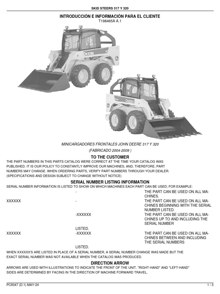 Cargadoras Compactas 317 y 320 Introducci N | PDF
