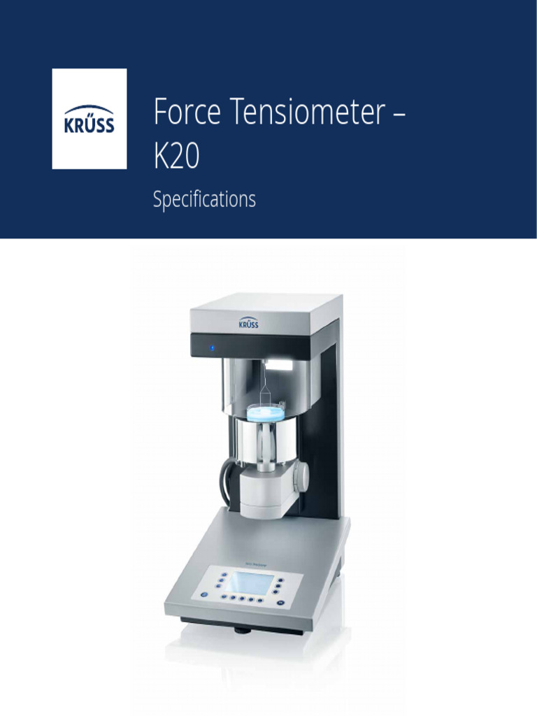 Kruss Techdata k20 en | PDF | Surface Tension | Manufactured Goods