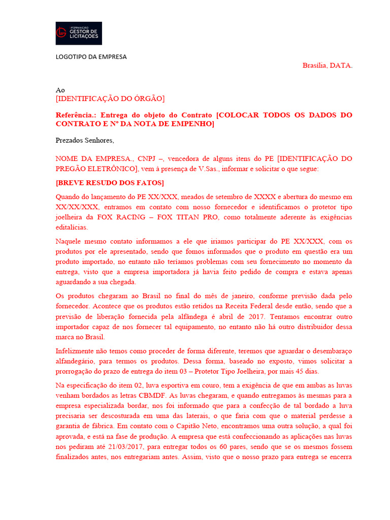 Modelo de Prorrogação de Prazo | PDF