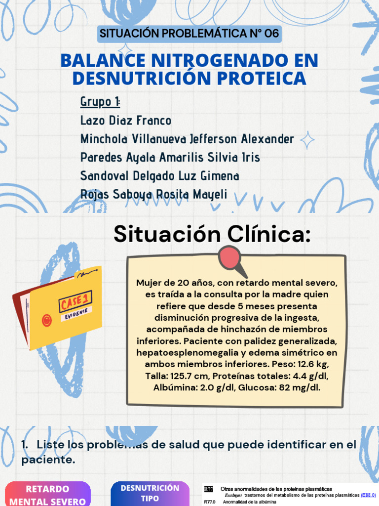 Situacion #8 - Balance Nitrogenado en Desnutricion Proteica | PDF ...