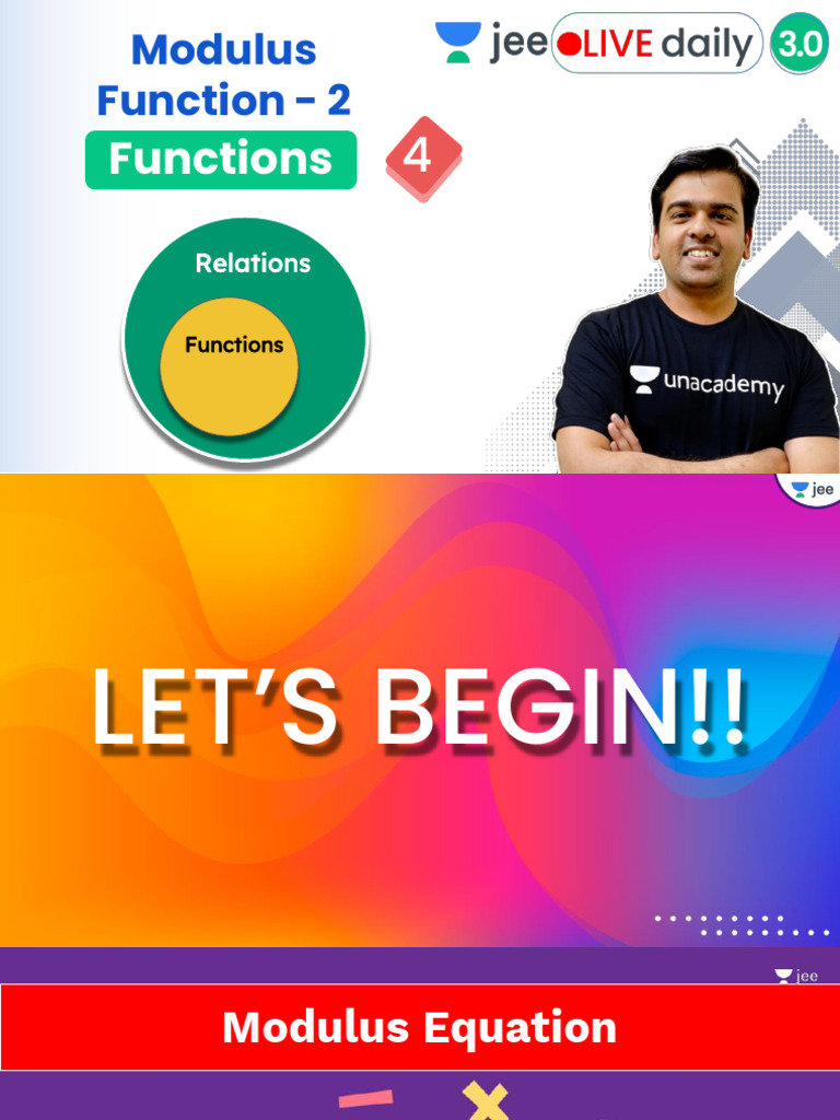 Modulus Functions and Equations Guide | PDF | Teaching Methods & Materials | Science & Mathematics