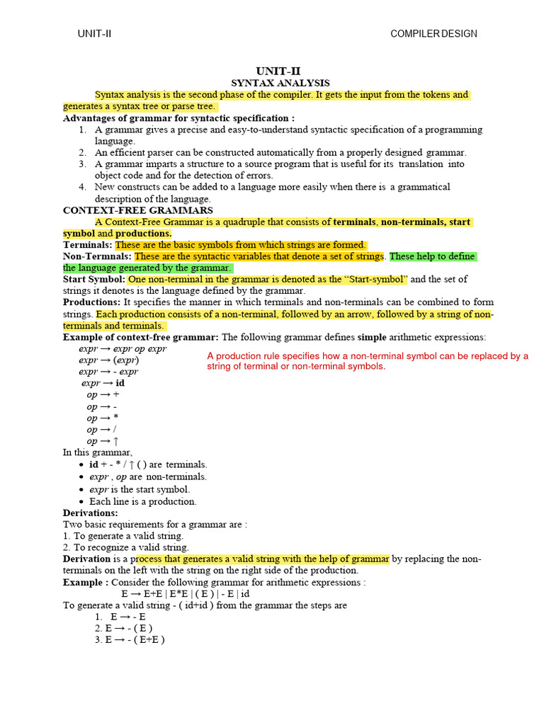 cd-unit-2 | Download Free PDF | Parsing | Computer Programming