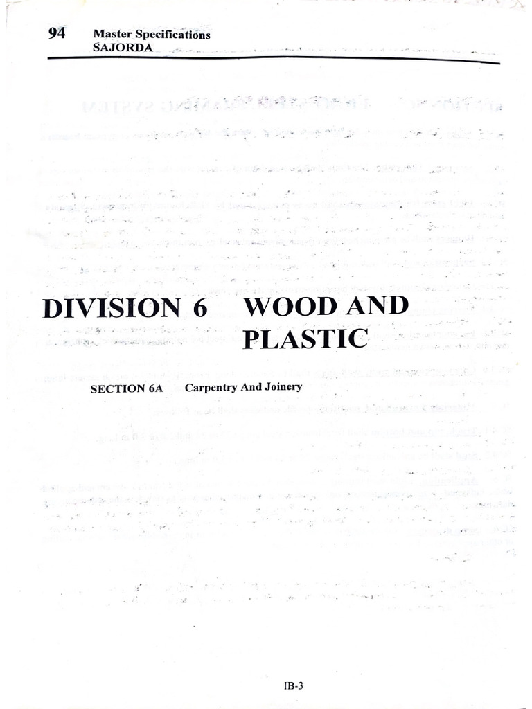 Division 6 - Wood and Plastic | PDF
