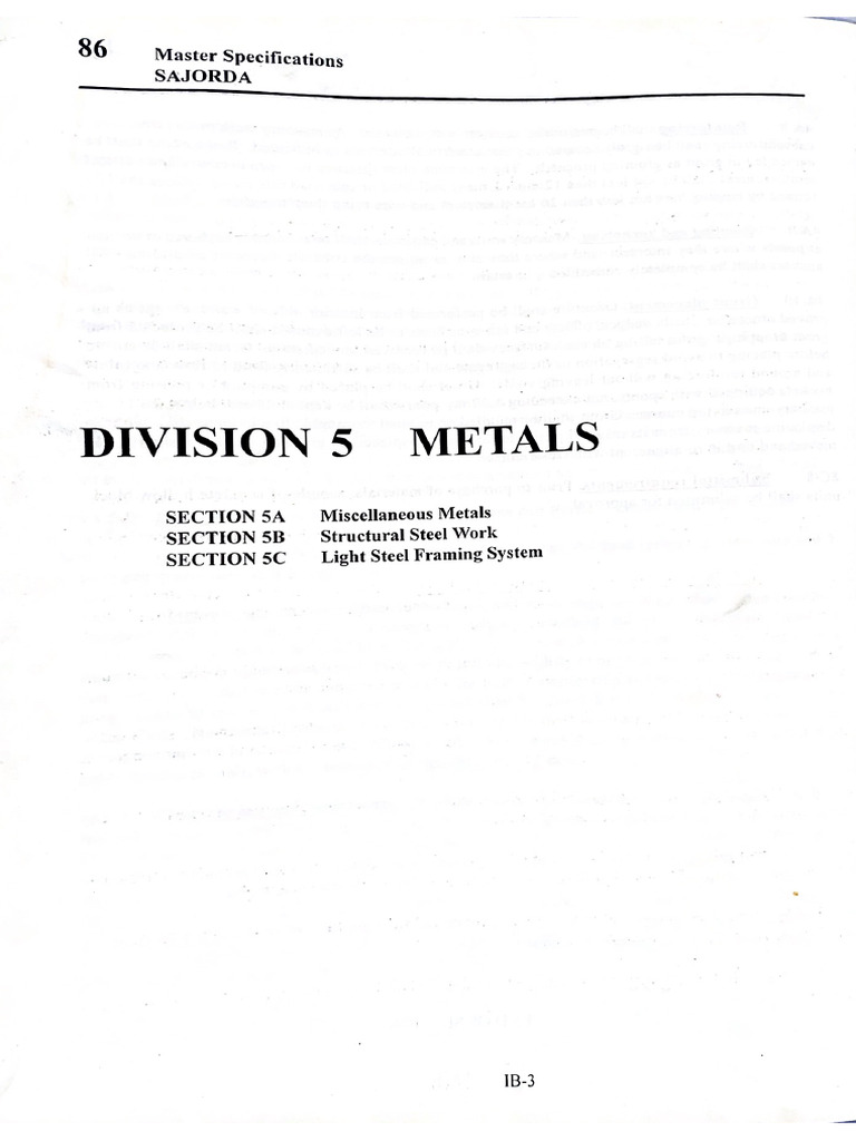 Division 5 Metals | PDF