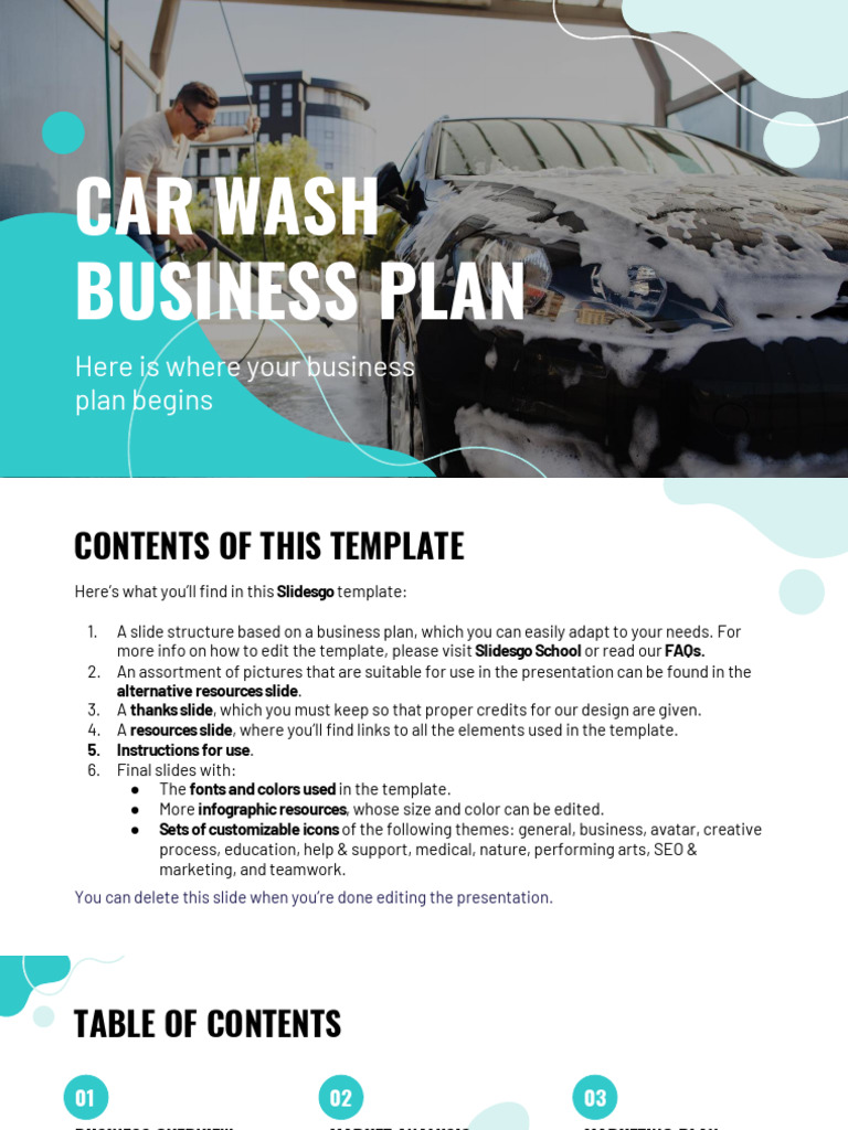 Car Wash Business Plan Template | PDF | Planets | Solar System