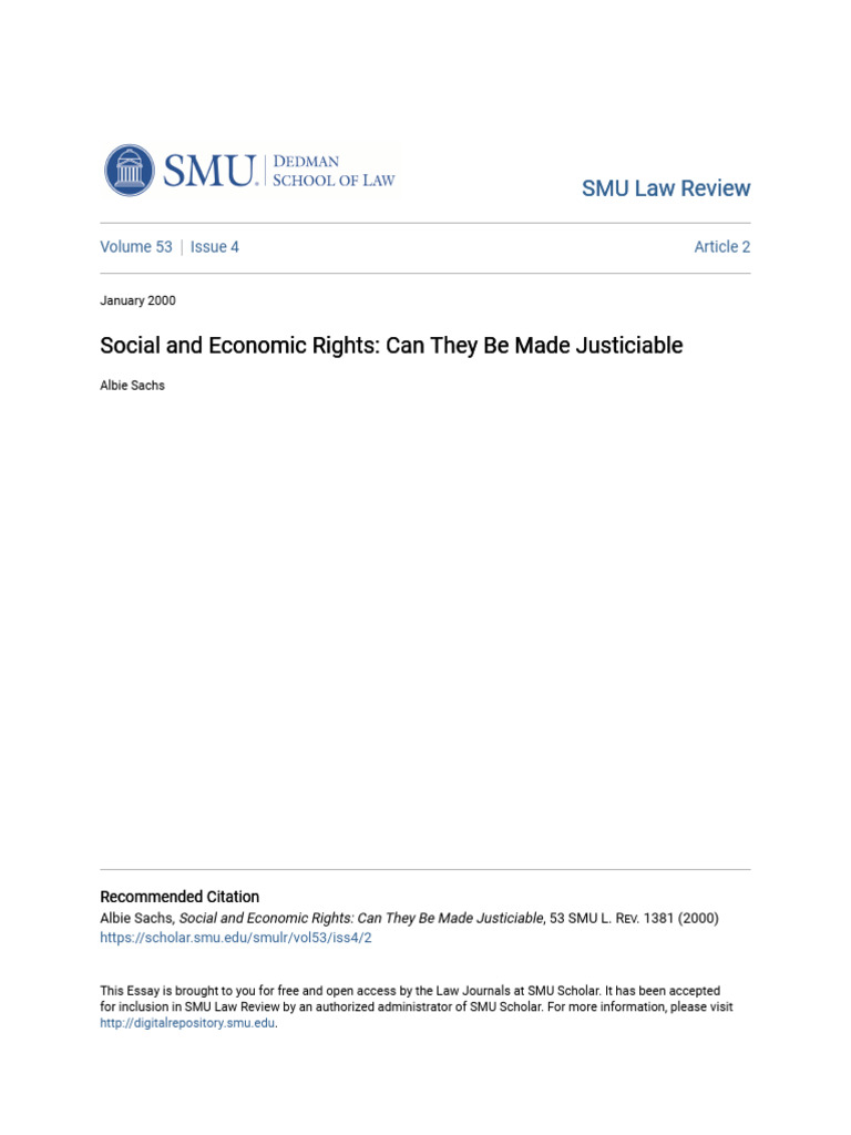 Justiciability of Social & Economic Rights | PDF | Human Rights | Rights