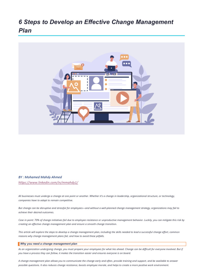 6 Steps To Develop An Effective Change Management Plan | PDF | Change ...