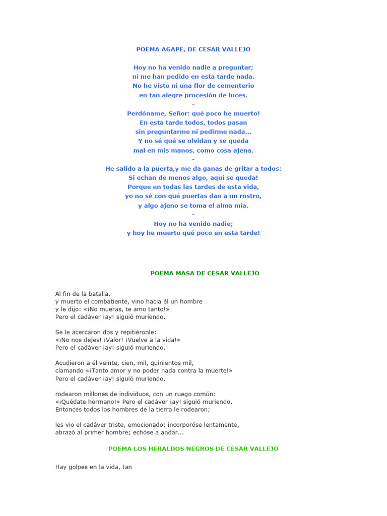 POEMA cesar vallejo | PDF