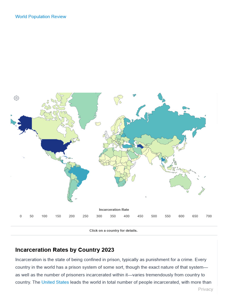 Incarceration Rates by Country 2023 | PDF | Prison | Incarceration In ...