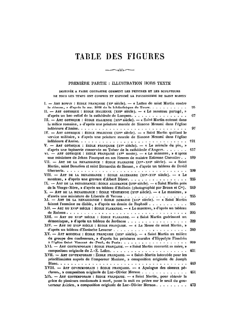 Saint Martin Table Des Illustrations | PDF