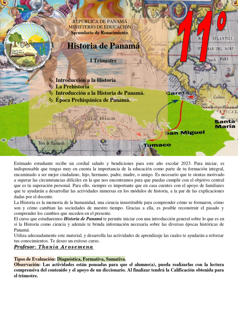 Modulo Historia de Panam - 11 - I Trimestre | PDF | Panamá | Paleolítico