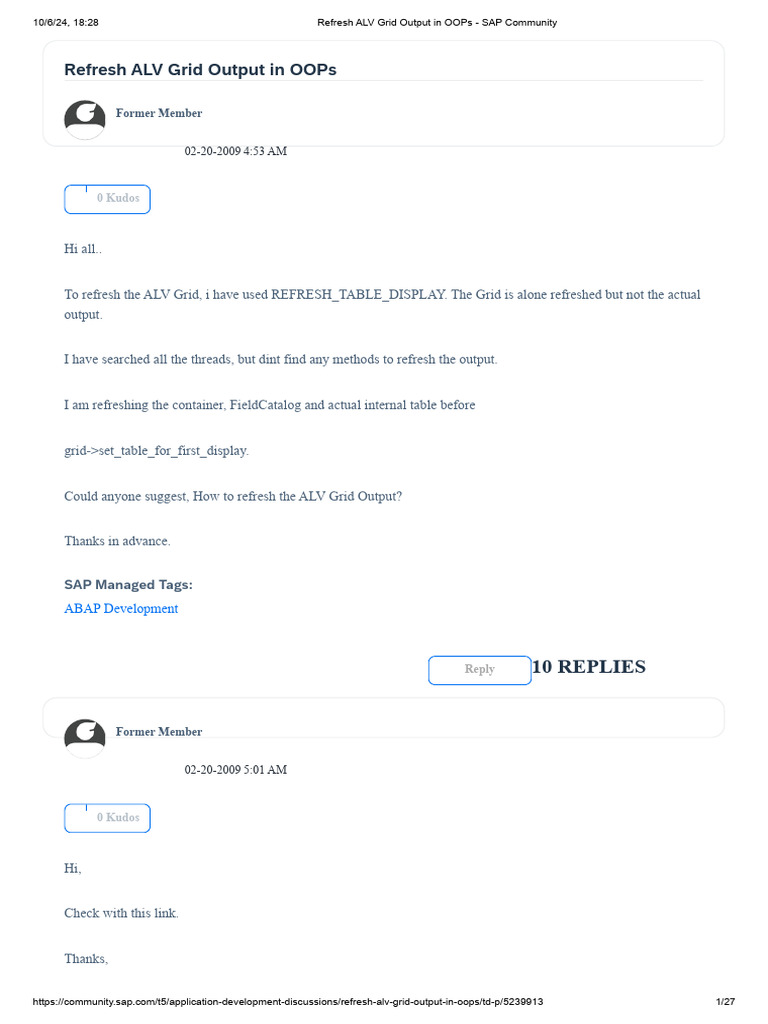 Refresh ALV Grid Output in OOPs | Download Free PDF | Computer Science | Programming Paradigms