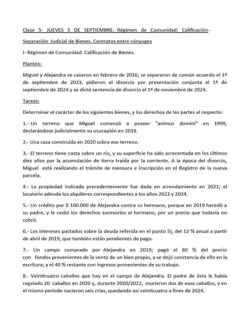 Clase 5 TP Comunidad | Descargar gratis PDF | Divorcio | Esposa