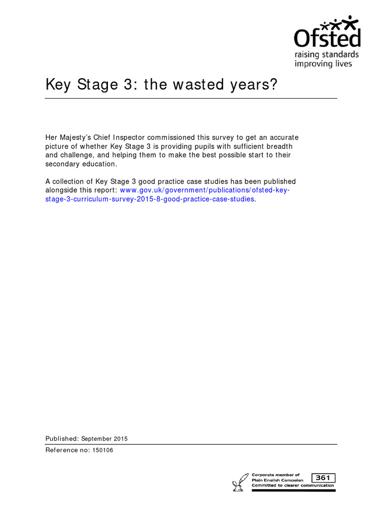 Key Stage 3 The Wasted Years | PDF | Curriculum | Schools