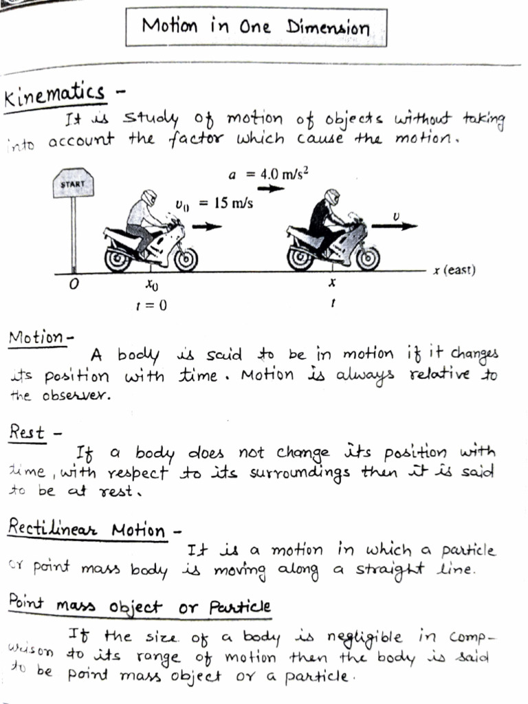 Ch-4 Motion in One Dimension-1 | PDF | Velocity | Speed