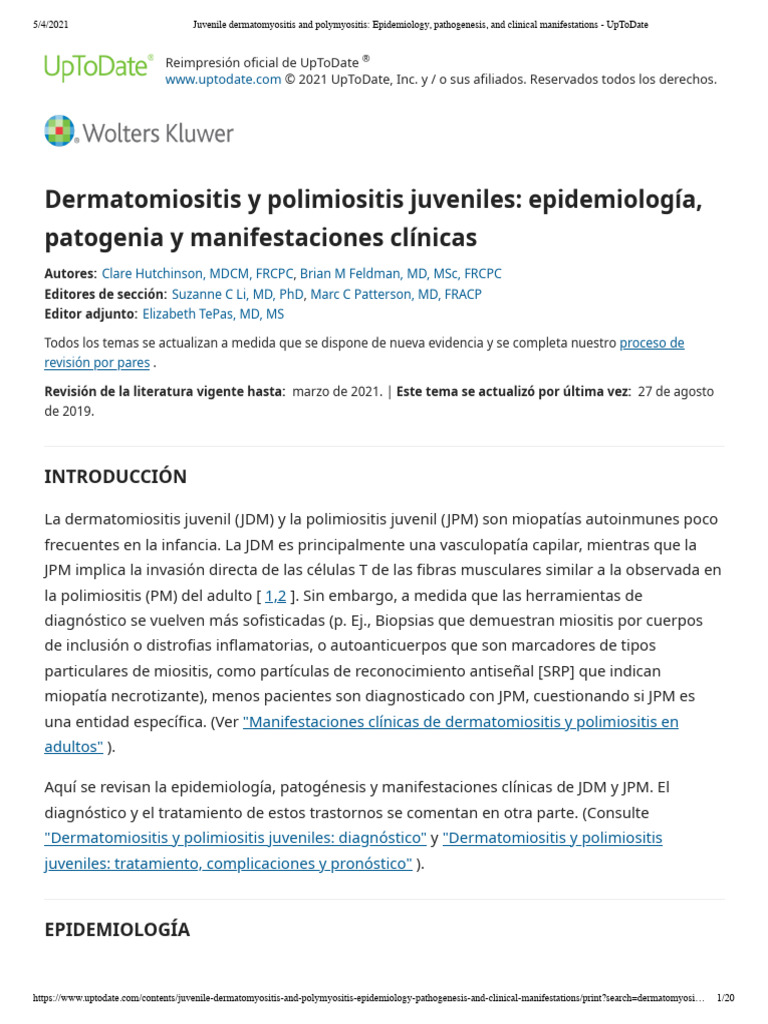 DMJ Epidemiología, Patogenia, Cuadro Clínico | PDF | Sistema inmune | Inflamación