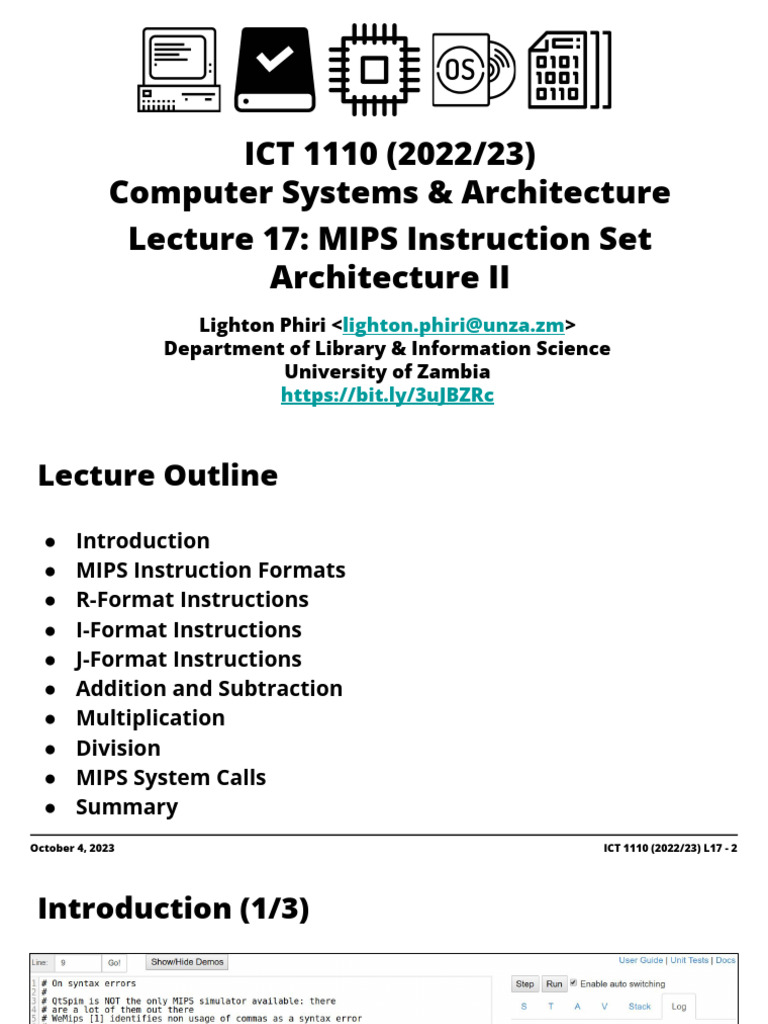 Notes Unza23 Ict1110 Lecture 17 | PDF | Classes Of Computers | Computer ...