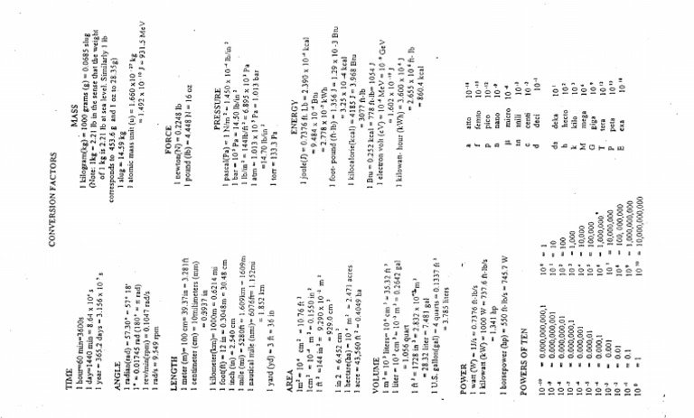 Hoja de Conversiones | PDF