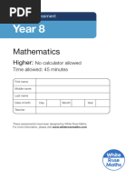 Year 8 Maths End of Year Test | PDF