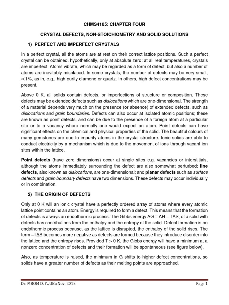 DEFECTS IN CRYSTALS_Lecture_defects | Download Free PDF | Ion | Crystallographic Defect