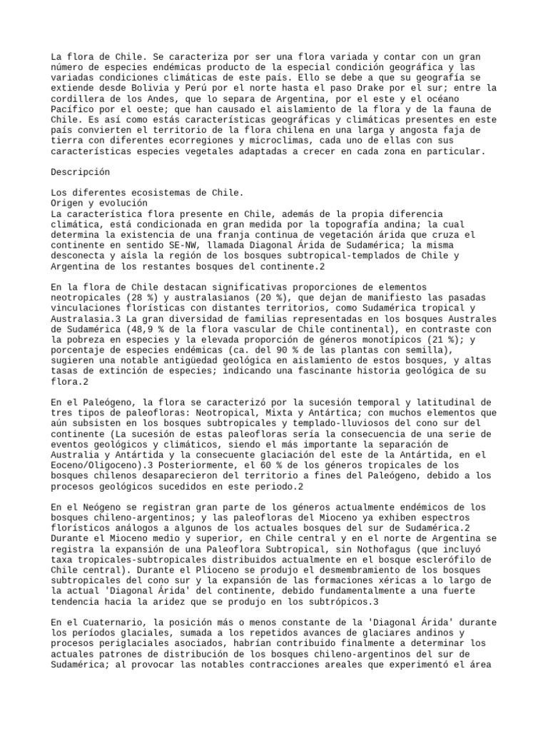 Flora de Chile | PDF | Ciencias de la Tierra | Geografía Física