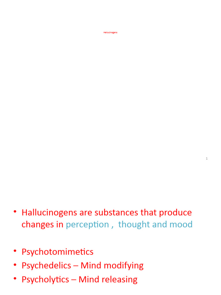 Hallucinogens Dr. Malook | PDF | Hallucination | Hallucinogen