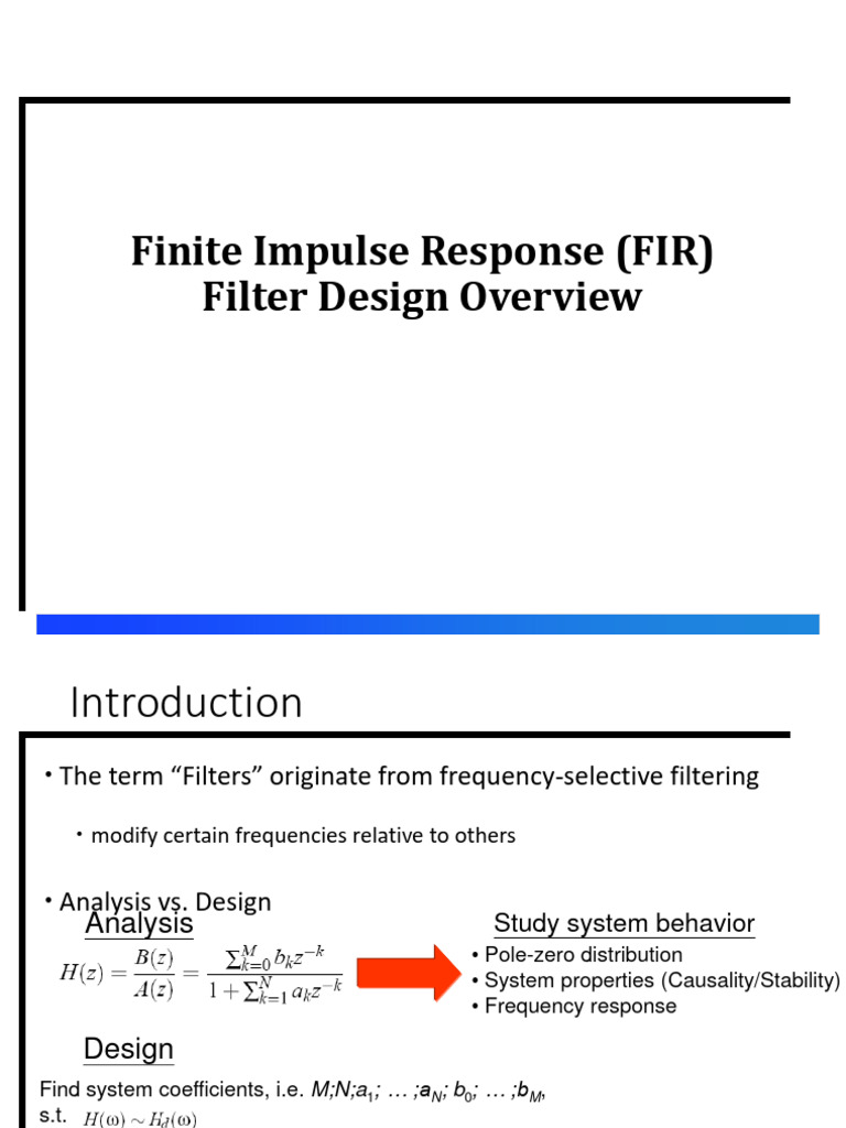 FIR Filters | PDF | Filter (Signal Processing) | Signal Processing