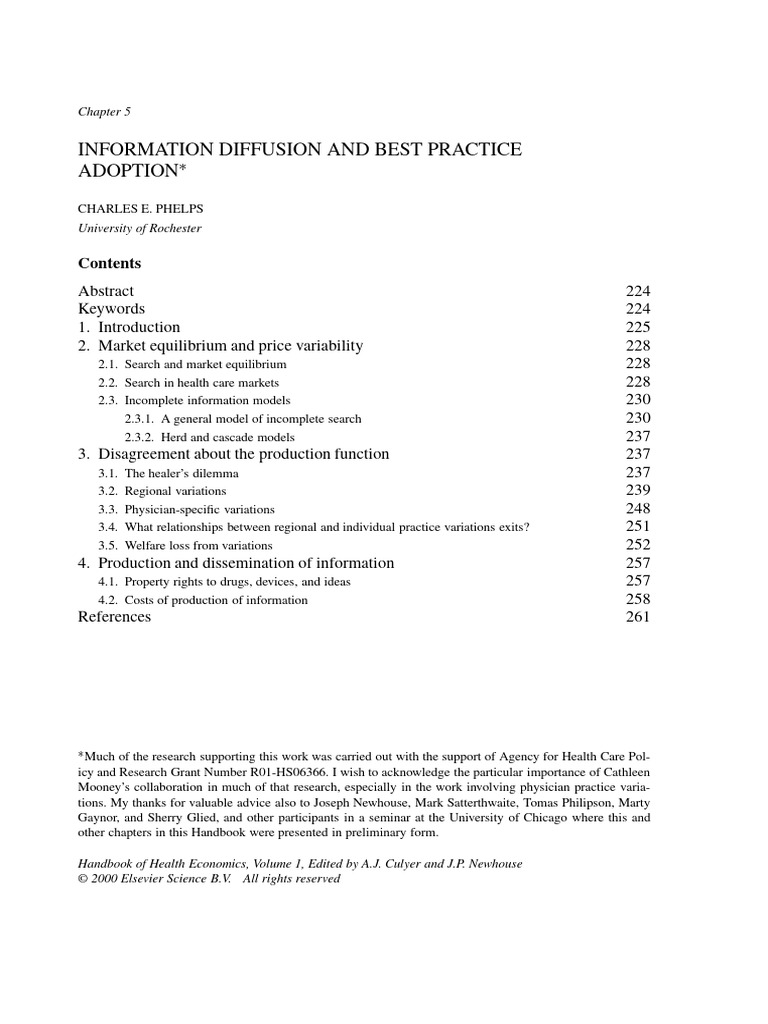 Chapter 5 - Information Diffusion and Best Practice Adoption - Muc ...