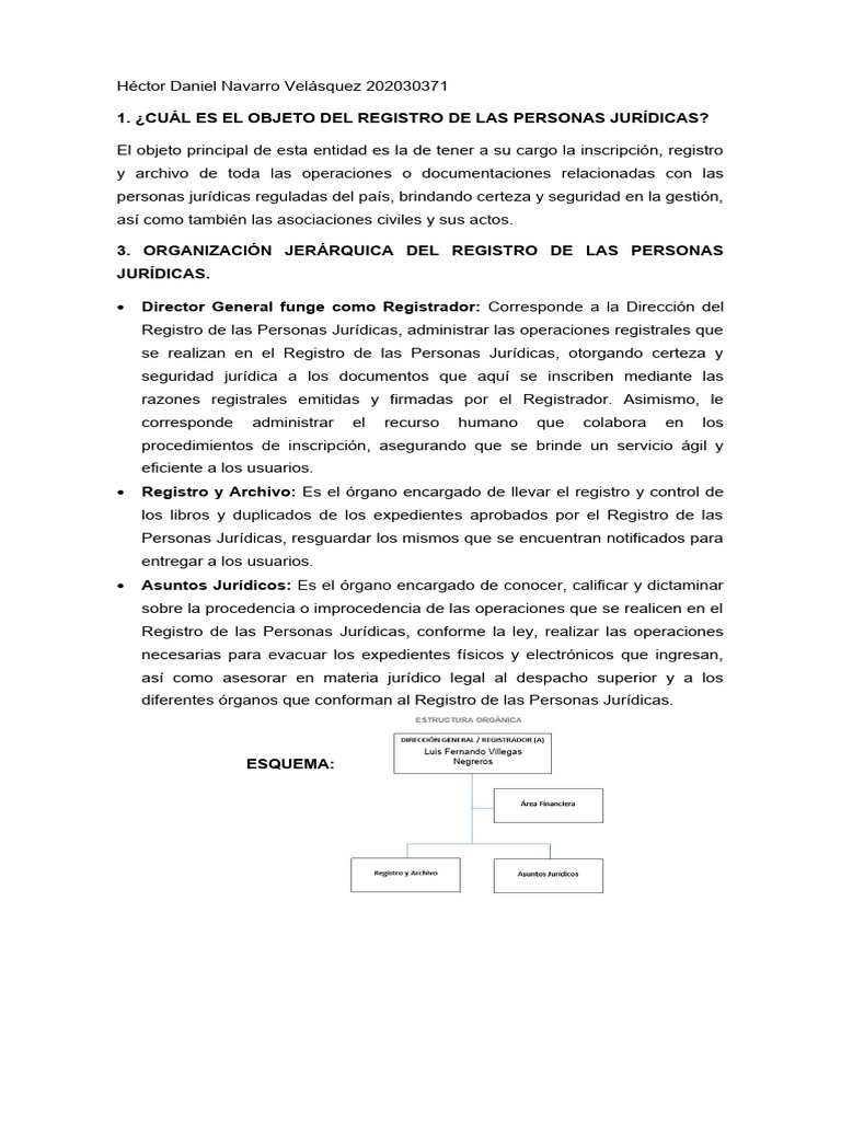 Objeto y Organización Estructural Repeju, Parte Héctor | PDF