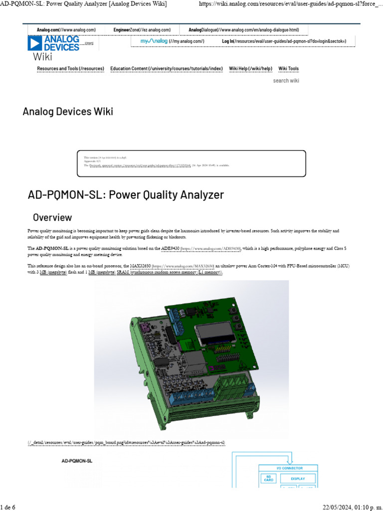 AD-PQMON-SL Power Quality Analyzer (Analog Devices Wiki) | PDF | Usb | Computing