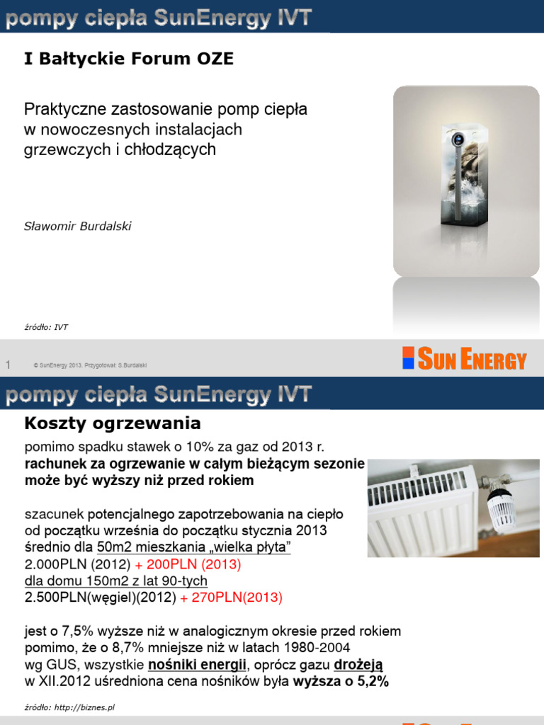 I BFOZE 2013 - SunEnergy - Pompy Ciepla SUN | PDF