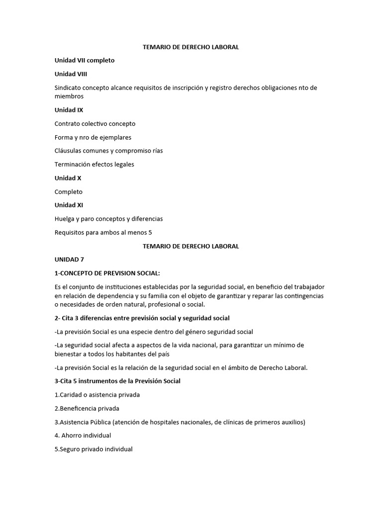 Temario Segunda Parcial Derecho-2 | PDF | Sindicato | Derecho laboral