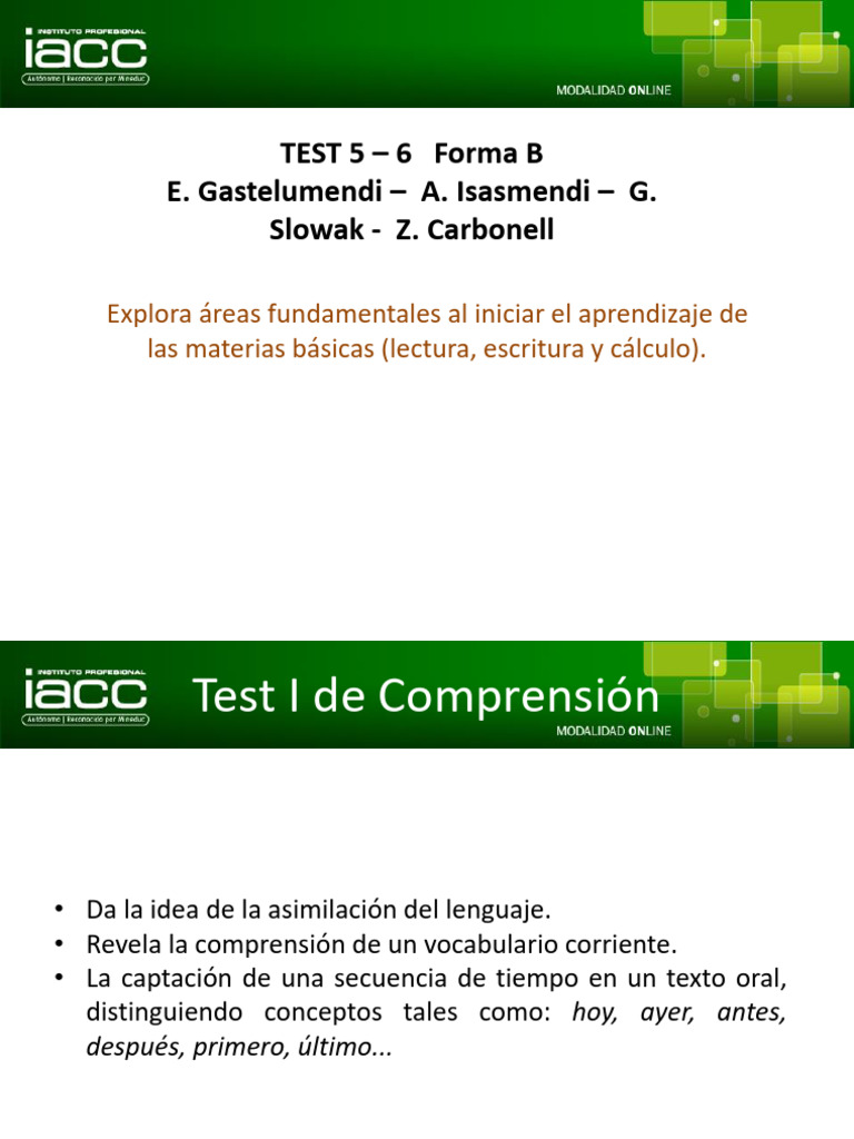 Test 5-6 Forma B | PDF | Cognición