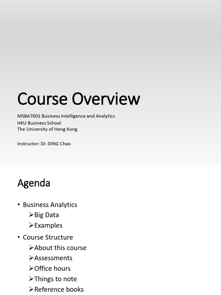 HKU - 7001 Course Overview | PDF | Analytics | Big Data