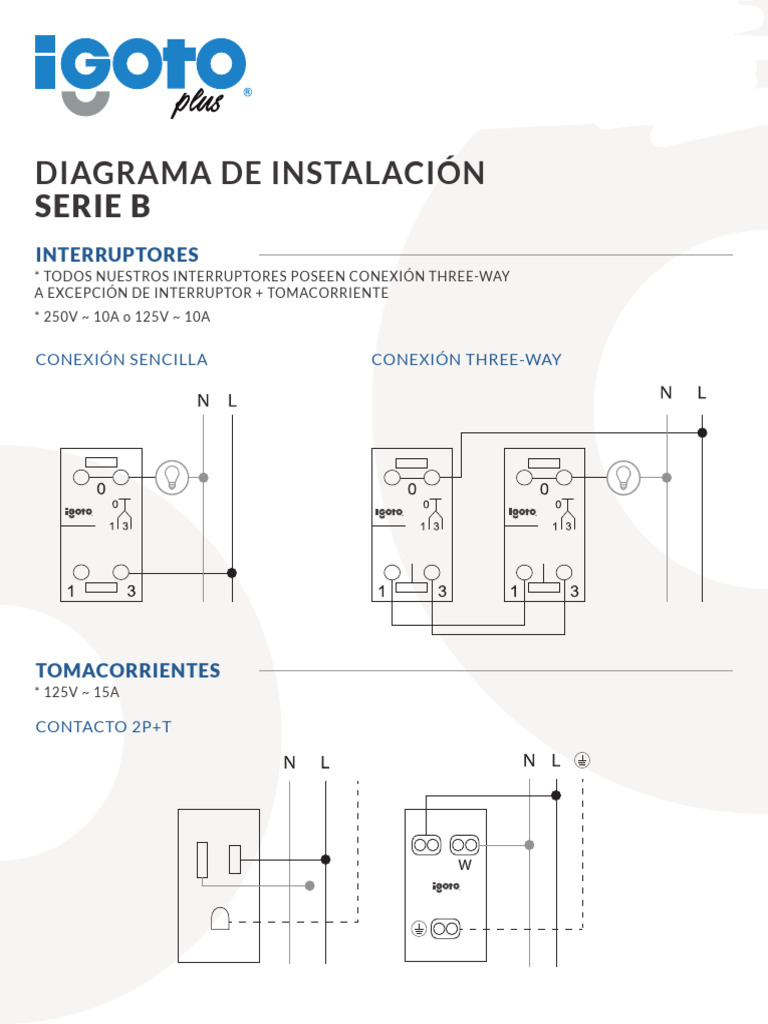 IGOTO Diagrama de conexión (Interruptores) | PDF