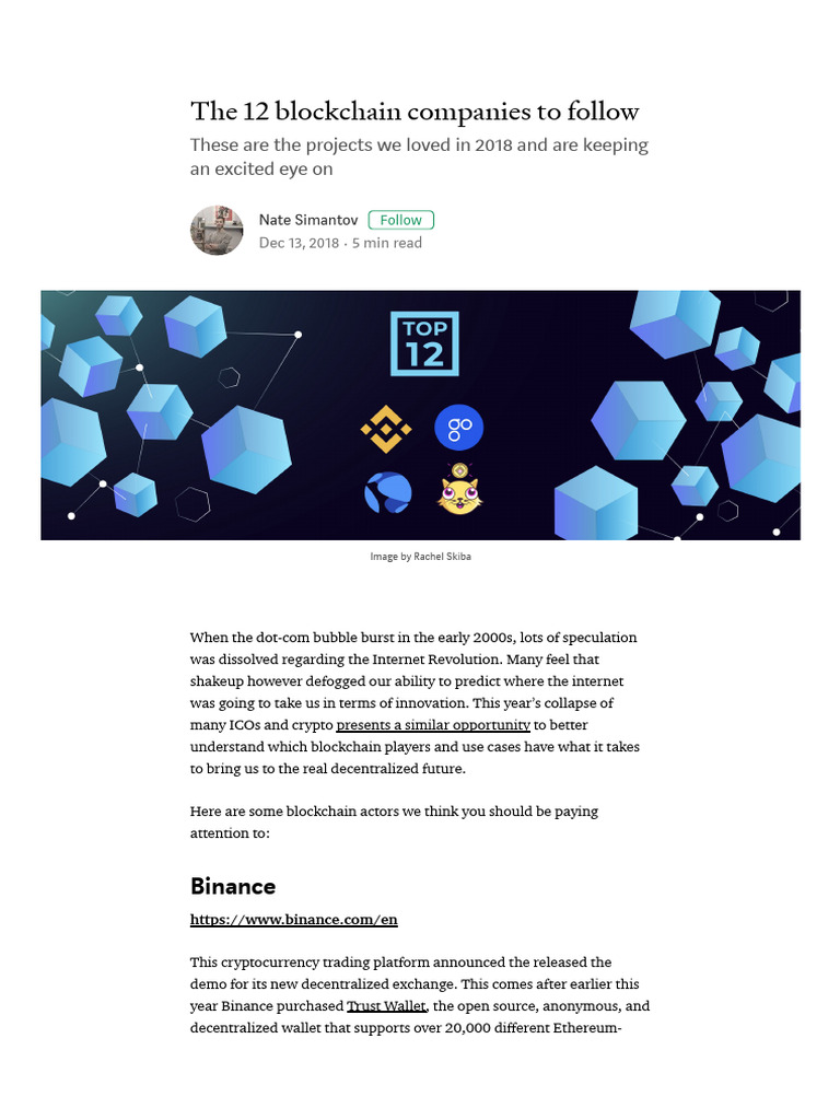 The 12 Blockchain Companies To Follow - Cryptic Writings - The Official ...