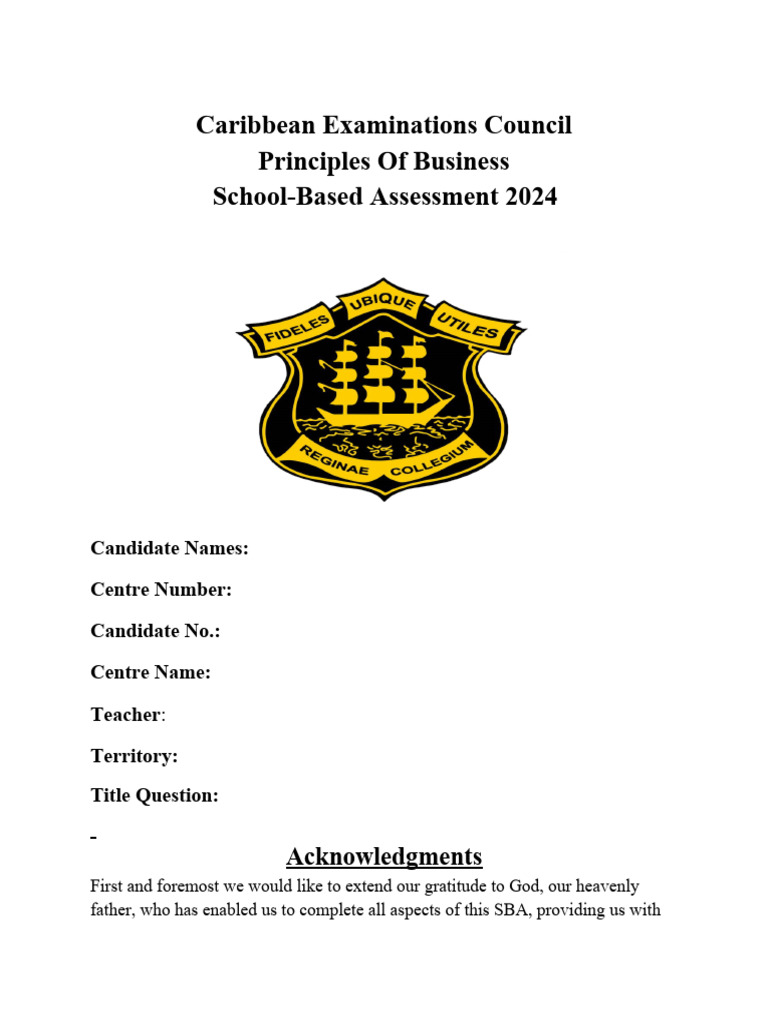 POB SBA TEMPLATE | Download Free PDF | Questionnaire | Survey Methodology